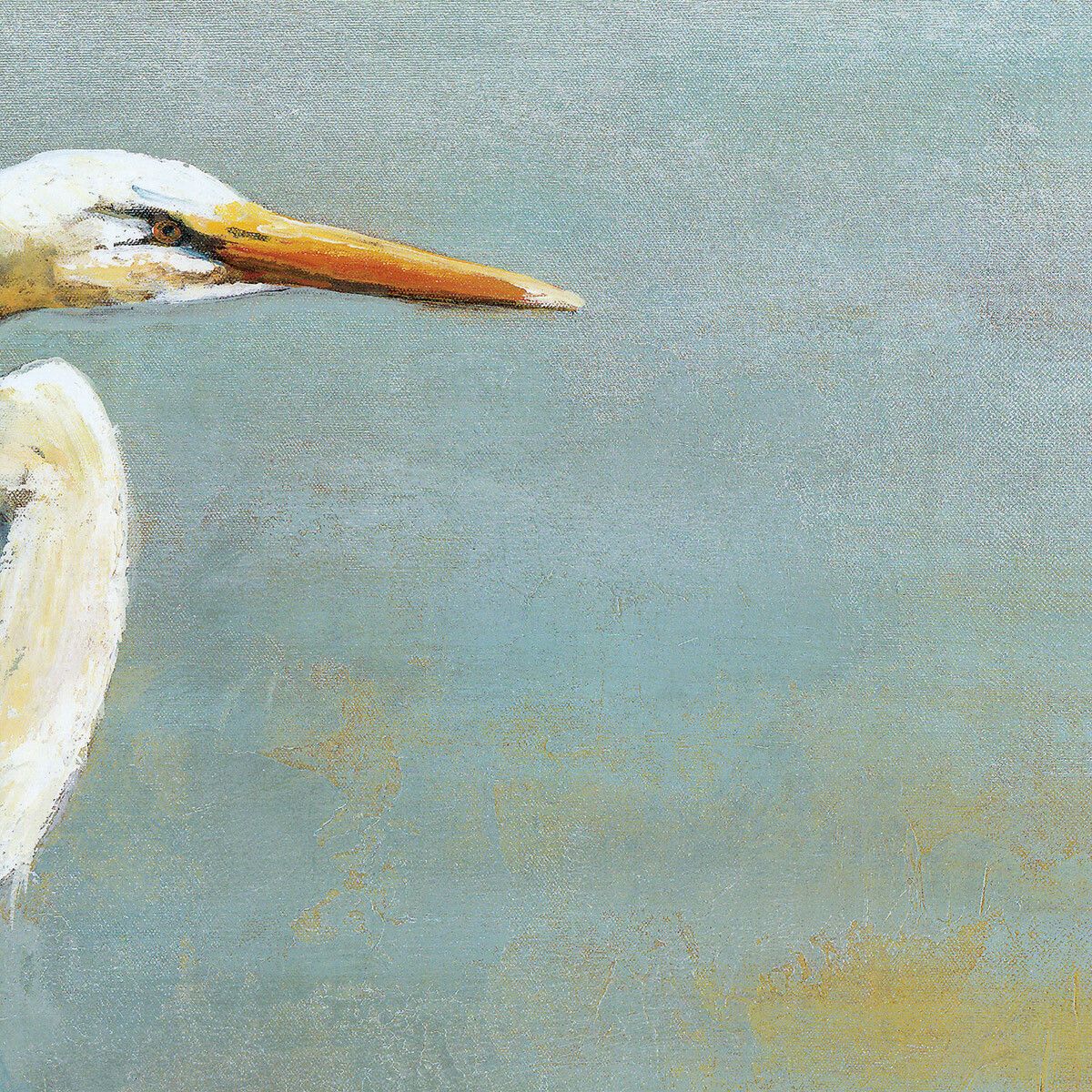 24W"x32H" HERONS I by GEORGIE - LONG-LEGGED COASTAL BIRD OCEAN WILDLIFE ...