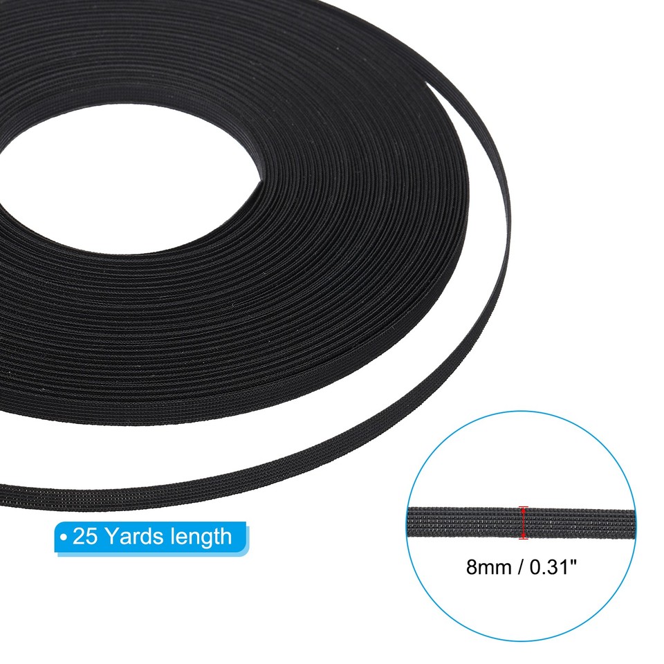 8mm x 25 Yards Boning for Sewing, Polyester High-Density Boning, Black ...