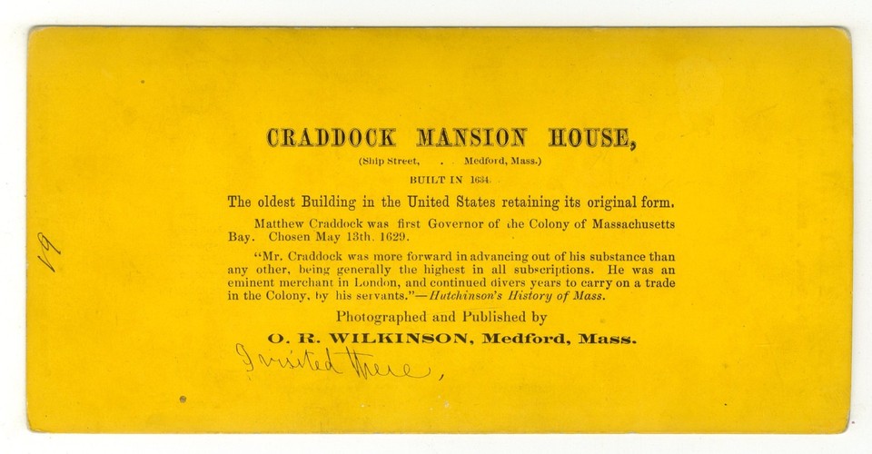Massachusetts -Craddock Mansion House, Medford | eBay