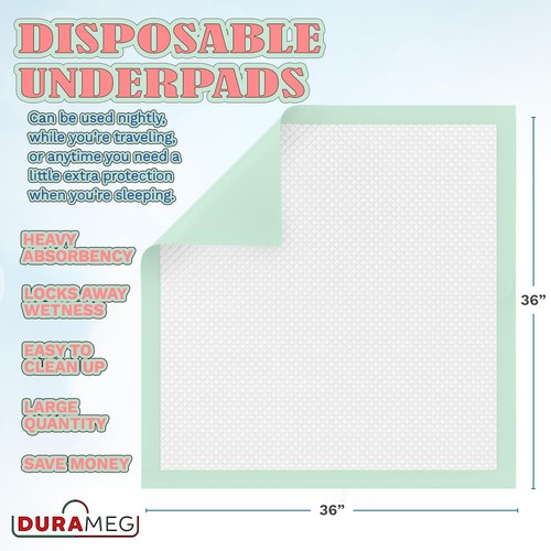 Chucks Disposable 50-Pads Underpads 36x36 Incontinence Chux Pads - 8g ...