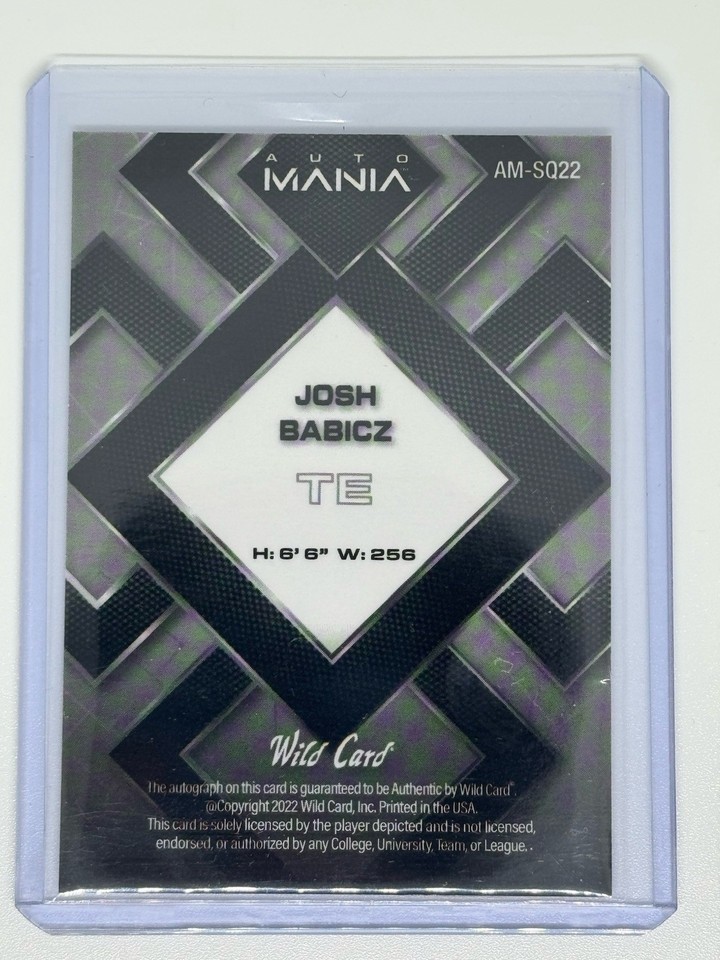 2022 Wild Card Auto Mania Square Josh Babicz #AM-SQ22 | eBay