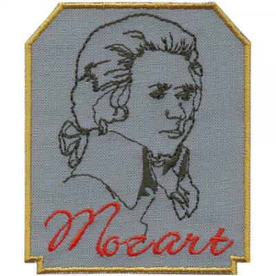 Aufnäher - Mozart grau hinterlegt - 00874 - Gr. ca. 9 x 7 cm - Patches ...