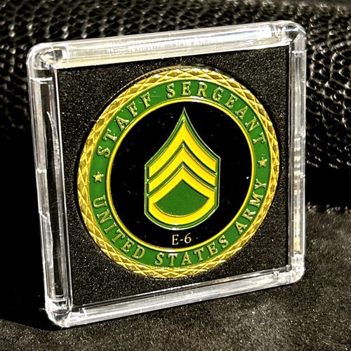 US ARMY STAFF SERGEANT E-6 Challenge Coin with Case-US Military Gift ...