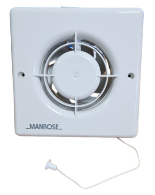Pull Cord Extractor Fan 100mm 4" Bathroom WC Wall with Pullcord ...