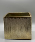Square Vase, Gold Brushed Box 6.5 Inch Diameter, Decorative Indoor . | eBay