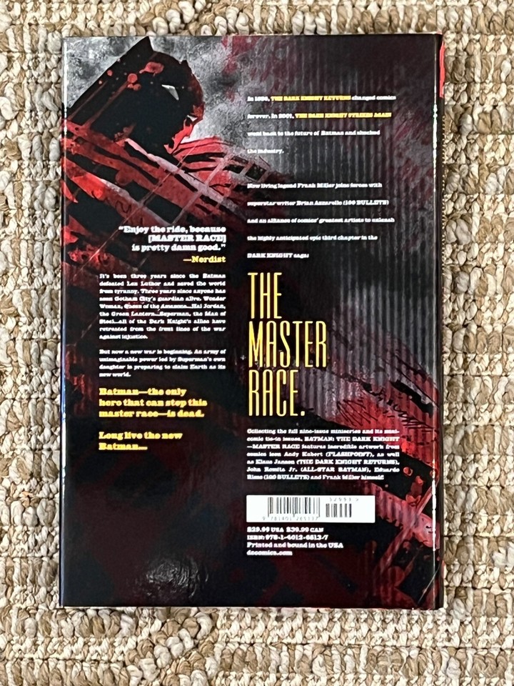 Batman: The Dark Knight: Master Race Hardcover (DC Comics 2017), Frank ...