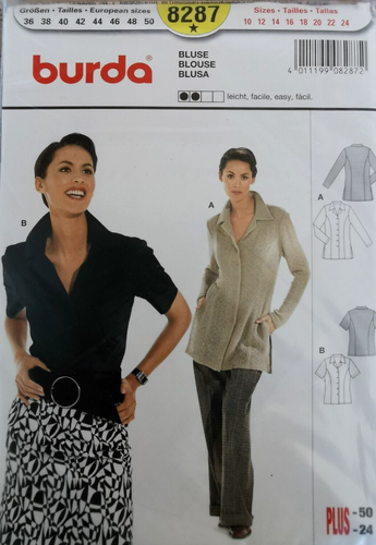 8287 PATRON BURDA CREATIONS TUNIQUE LONGUE COURTE 38 AU 52 | eBay