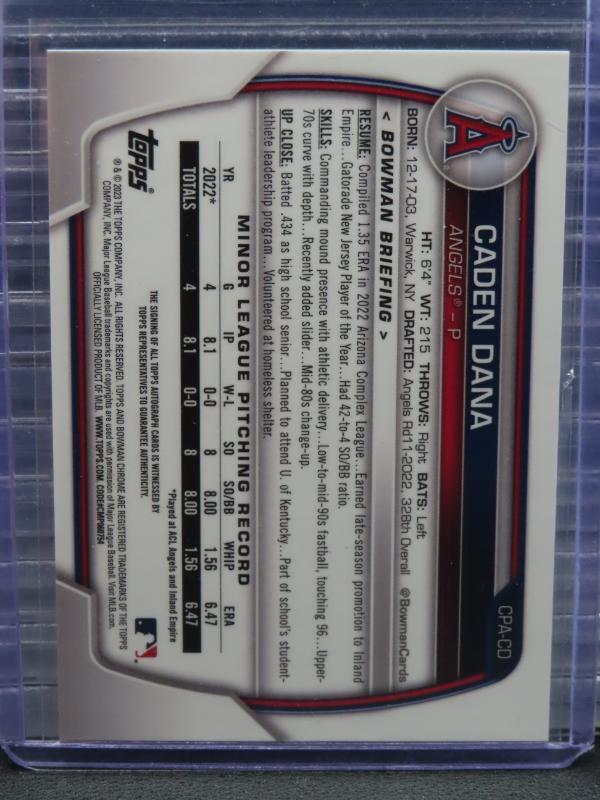 2023 Bowman Chrome Caden Dana 1st Prospect Autograph Auto #CPA-CD ...