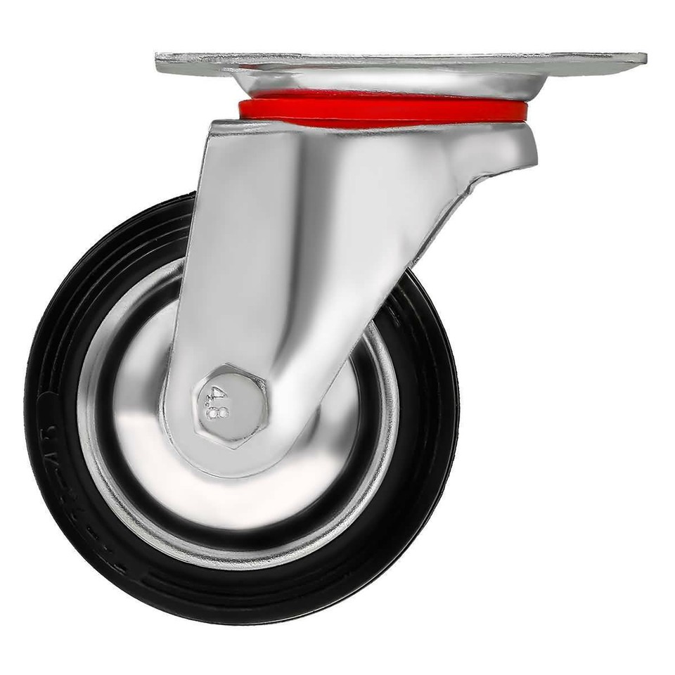 4PK 8PK 3" 4" Swivel Caster Wheels Rubber Base with Top Plate Bearing ...