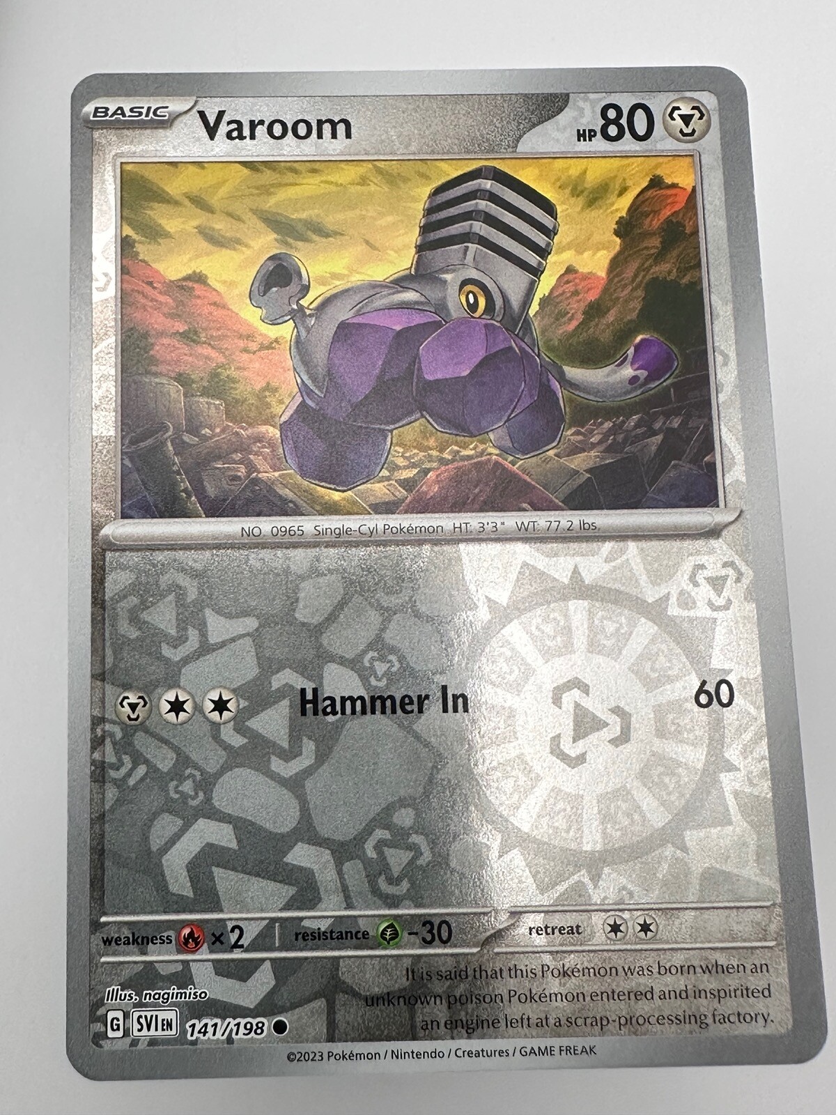 Pokemon TCG Card Scarlet & Violet 141/198 Reverse Holo Varoom | eBay UK