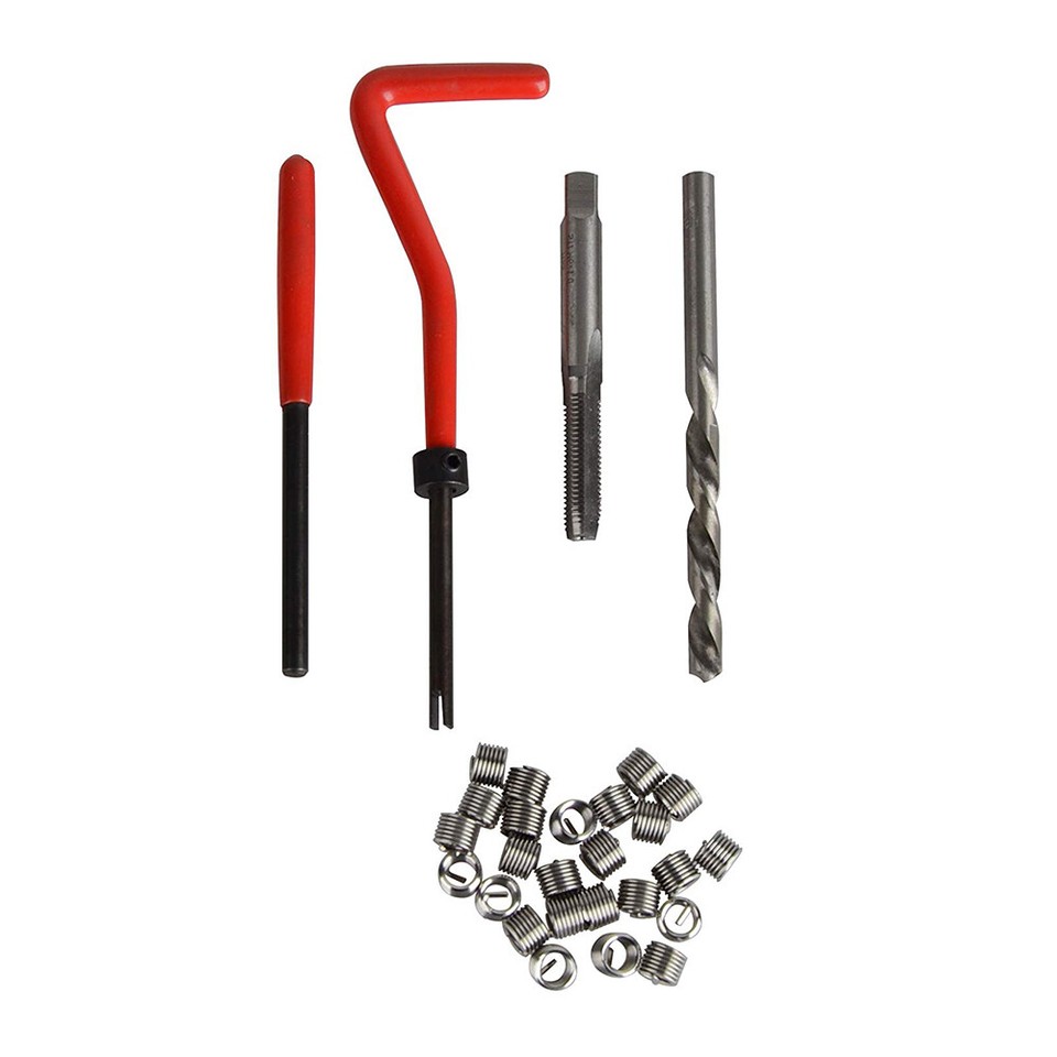 30Pc M6X1.0mm Metric Thread Repair Insert Kit HSS Drill Helicoil Repair ...