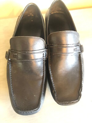 Kenneth Cole Reaction Mens Black Leather Driving Loafers Shoes Size 12M ...