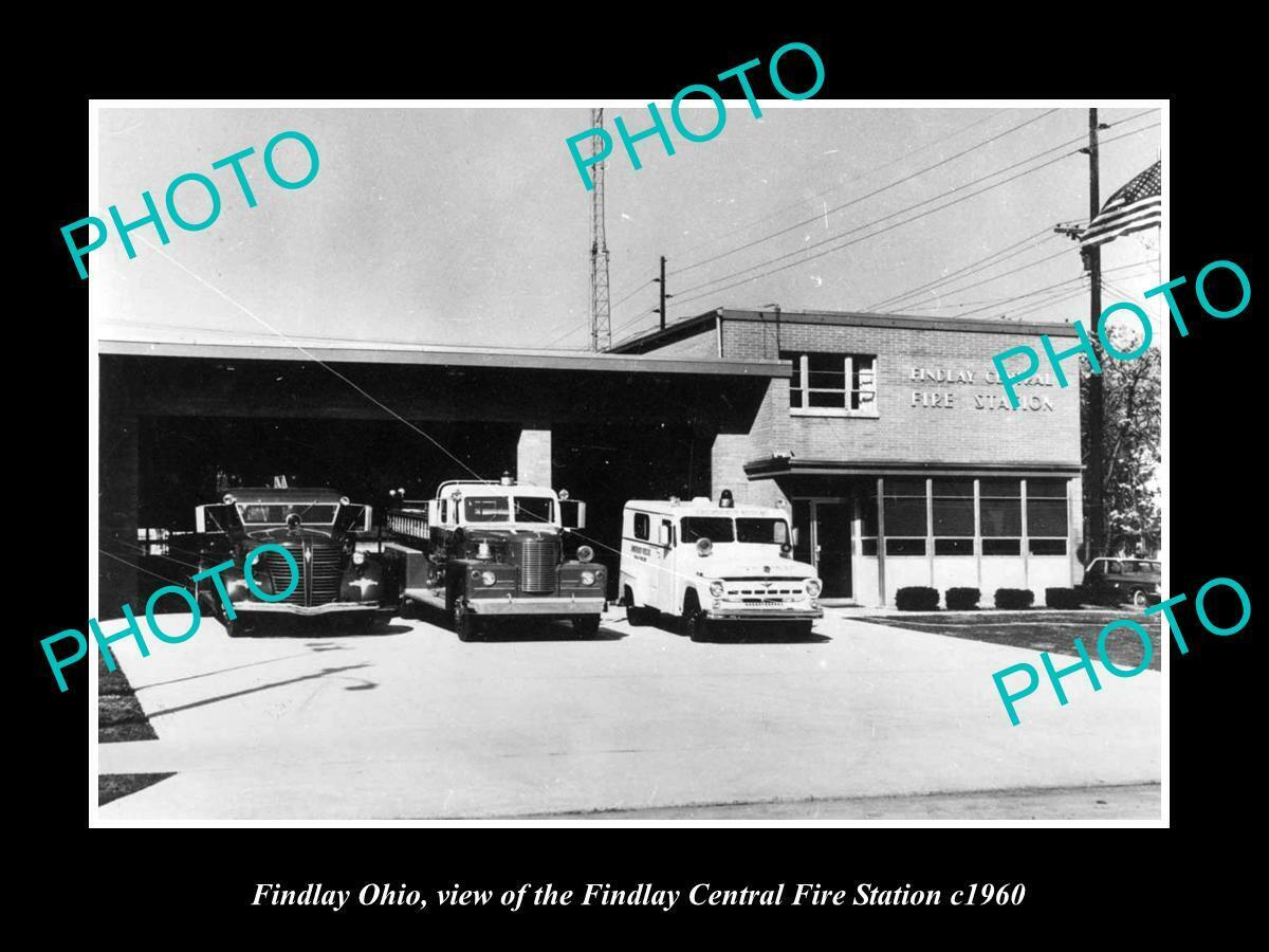 OLD 8x6 HISTORIC PHOTO OF FINDLAY OHIO THE FINDLAY FIRE STATION c1960 ...