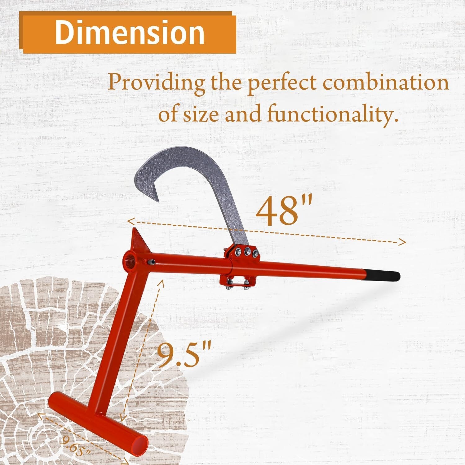 Timber Jack for Logs - 48" -Log Lifter Tool With Adjustable Hook ...