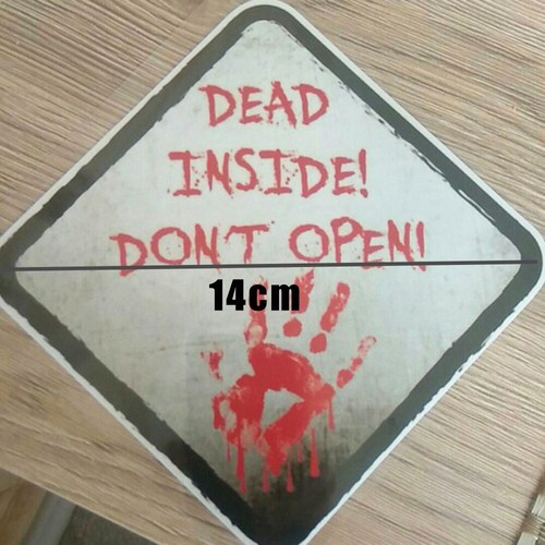 Creative Red Bloody DEAD INSIDE DONT OPEN ZOMBIE Reflective Car Sticker ...