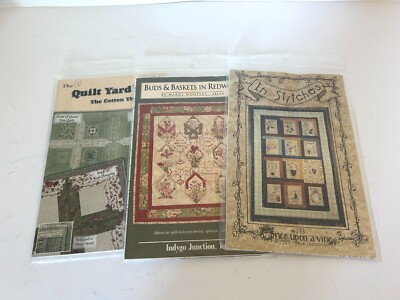 Lot 3 Quilt Patterns Embroidery Monthly Quilt Buds Baskets Redwork ...