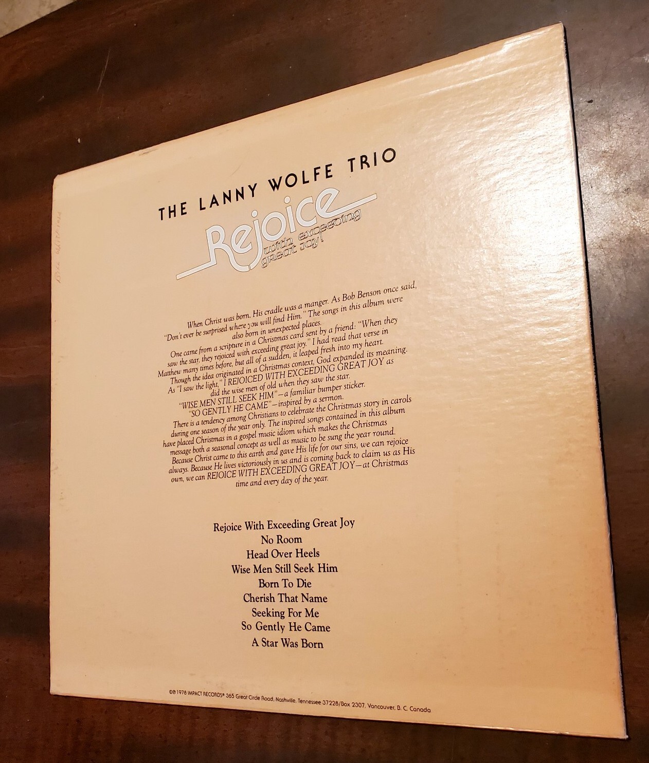 Rejoice With Exceeding Great Joy - The Lanny Wolfe Trio (LP 1978 Impact ...