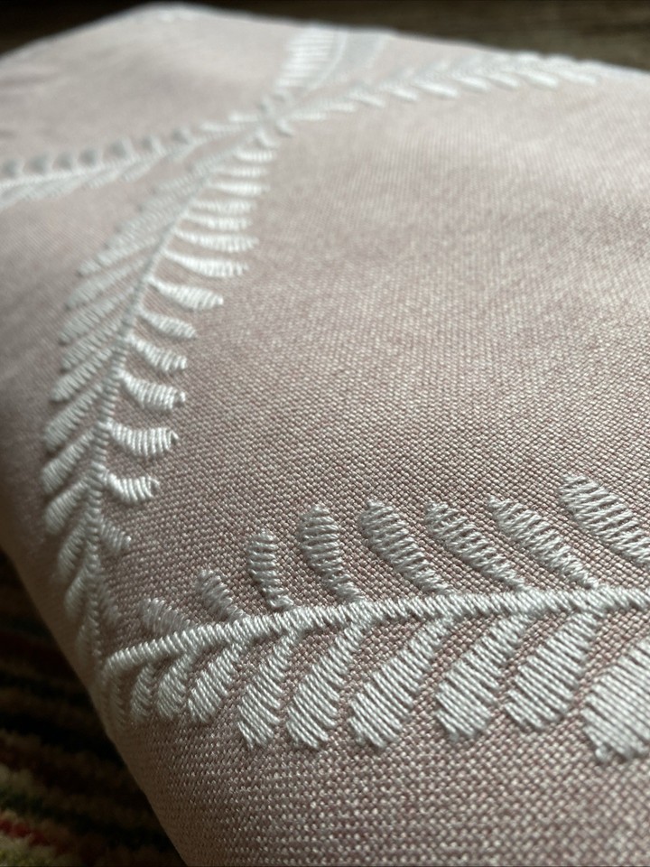 Embroidered Curtains Dusky Pink 90"x90" Long PAIR Trellis Lattice Lined ...