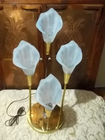 Vintage Calla Lily Blue Flower Table Lamp Cameo Creations Harris Marcus ...