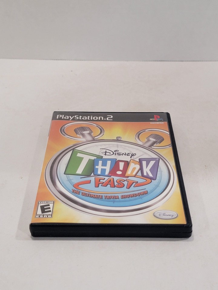 Disney Think Fast (Sony PlayStation 2, PS2) Complete CIB, Trivia Quiz ...