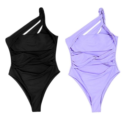 Womens Hollow Swimsuit One Shoulder Bathing Suits | eBay
