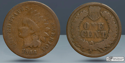 1866 Indian Head Penny, Cent, Very Good Condition, Free Shipping in USA ...