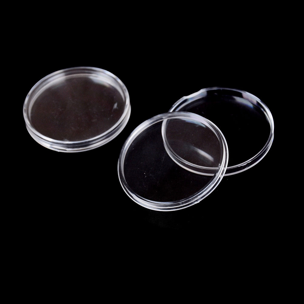 10Pcs 50mm Clear Round Cases Coin Storage Capsules Holder Round Plastic ...