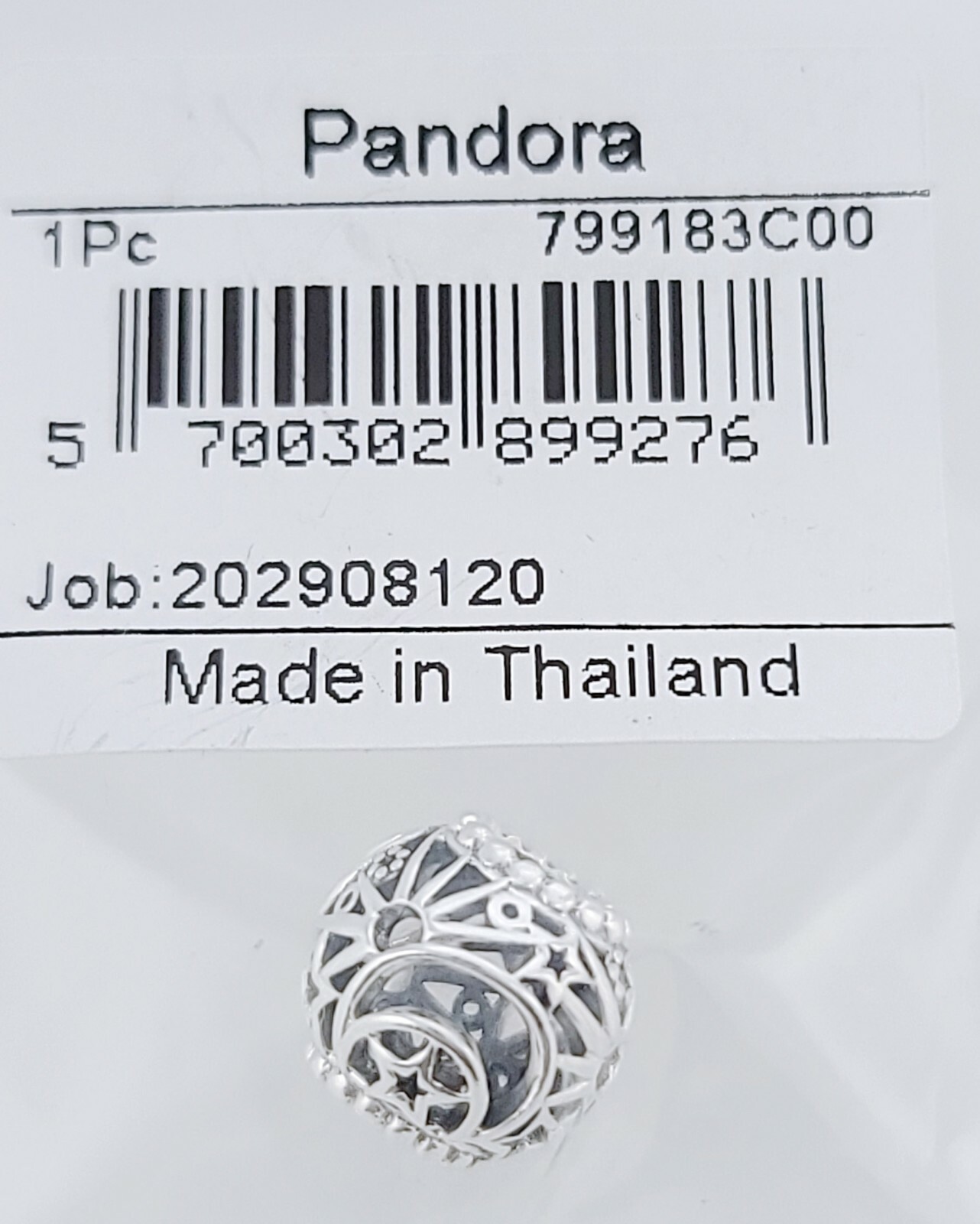 NEW 100% Authentic PANDORA 925 Silver Sun, Stars & Moon Openwork Charm ...