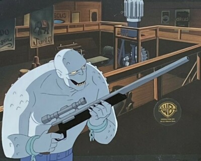BRUCE TIMM rare KILLER CROC cel C2 with Rifle SIDESHOW BTAS WB COA ...