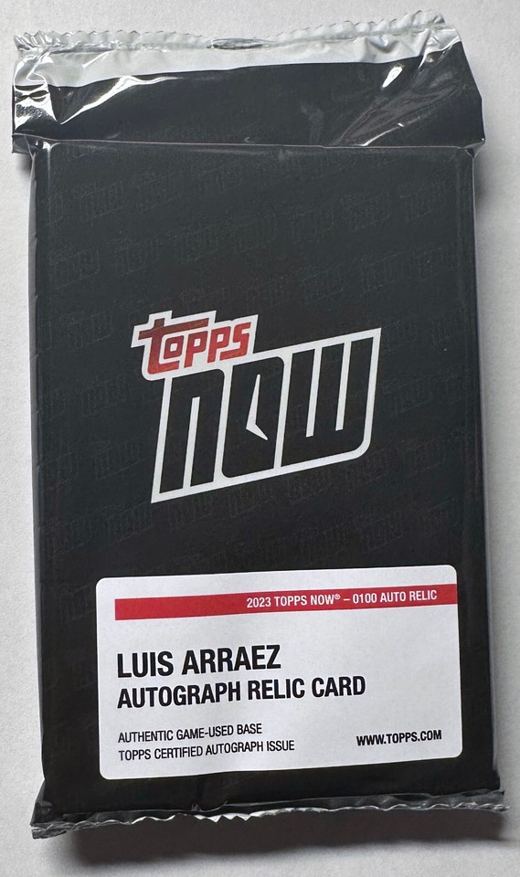 LUIS ARRAEZ GAME USED BASE RELIC ON-CARD AUTO 99 OR LOWER TOPPS NOW ...
