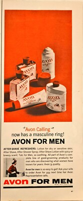 Avon for men avon calling has masculine ring! after shave-1964 Vintage ...