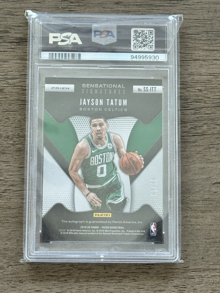 2019 Prizm Jayson Tatum Sensational Signatures Gold Prizm/10-PSA GEM MT ...