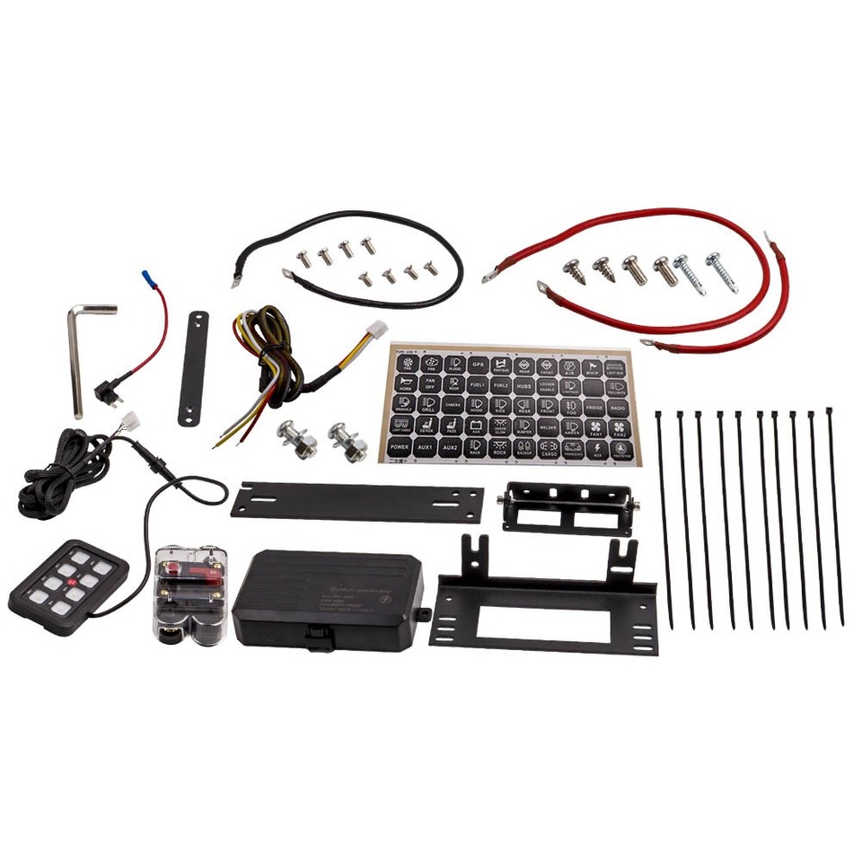 8 Gang ON-OFF Rocker Push Switch Panel Green for off-road truck UTV ATV ...