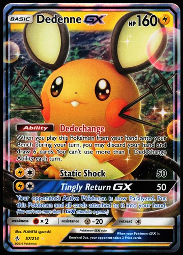 Pokemon Card - Dedenne GX Unbroken Bonds 57/214 Ultra Rare | eBay