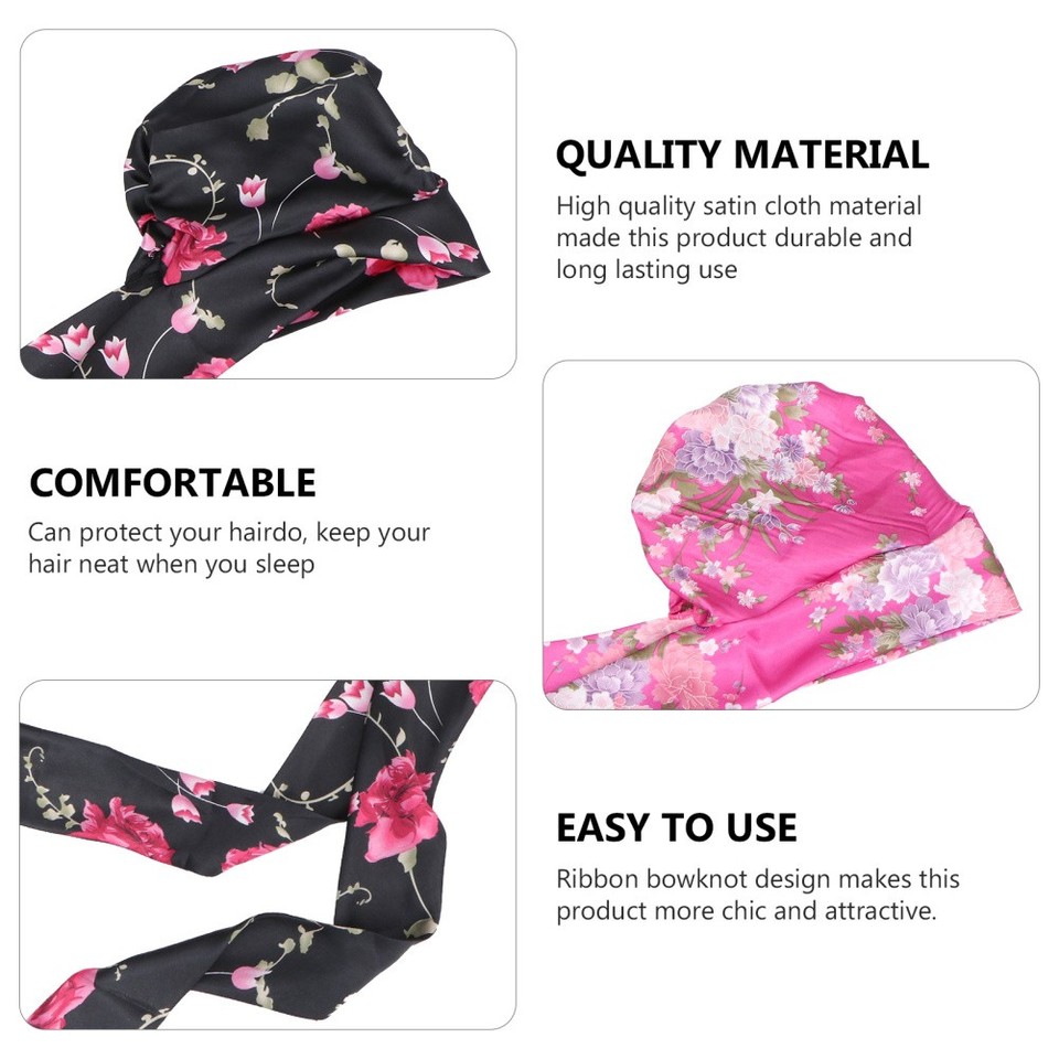 2 Pcs Women Sleeping Cap Chemo Headwear for Knot Design Turban Hat ...