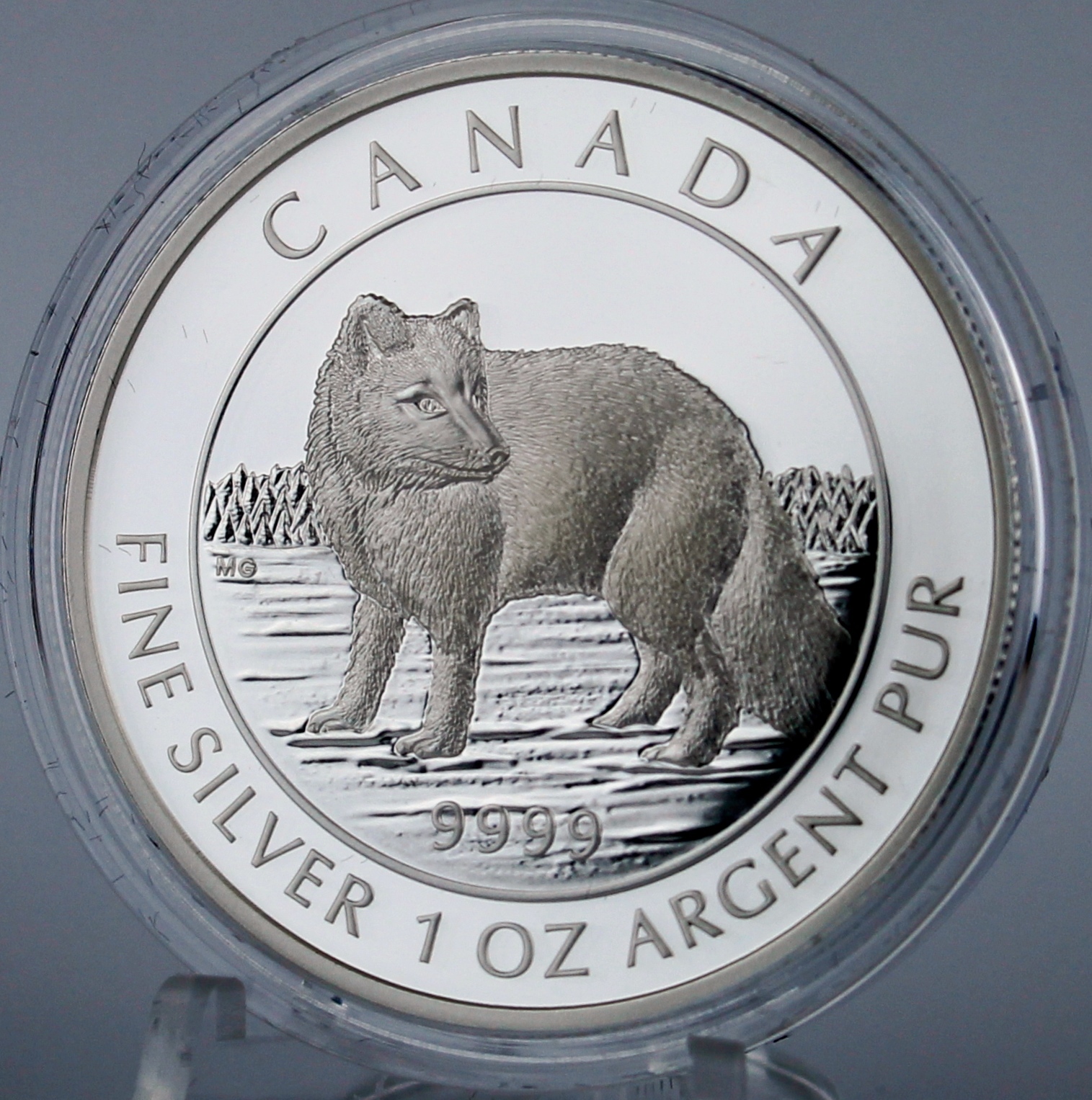 Canada 2014 $5 Arctic Fox 1 oz. 99.99% Pure Silver Proof Numismatic ...