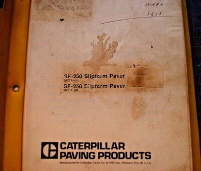 CAT CMI SF250 SLIPFORM PAVER Owner Operator Maintenance Manual book ...