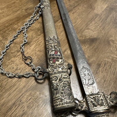 Knights Templar Sword, Ceremonial Dress Sword W/sheath, Cincinnati ...
