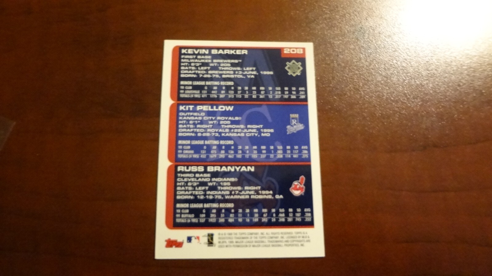 2000 TOPPS PROSPECTS # 208 BARKER/PELLOW/BRANYAN BASEBALL CARD | eBay
