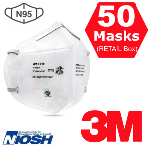 3M 9010 N95 NIOSH Approved Respirator Disposable Face Mask Cover 50 ...