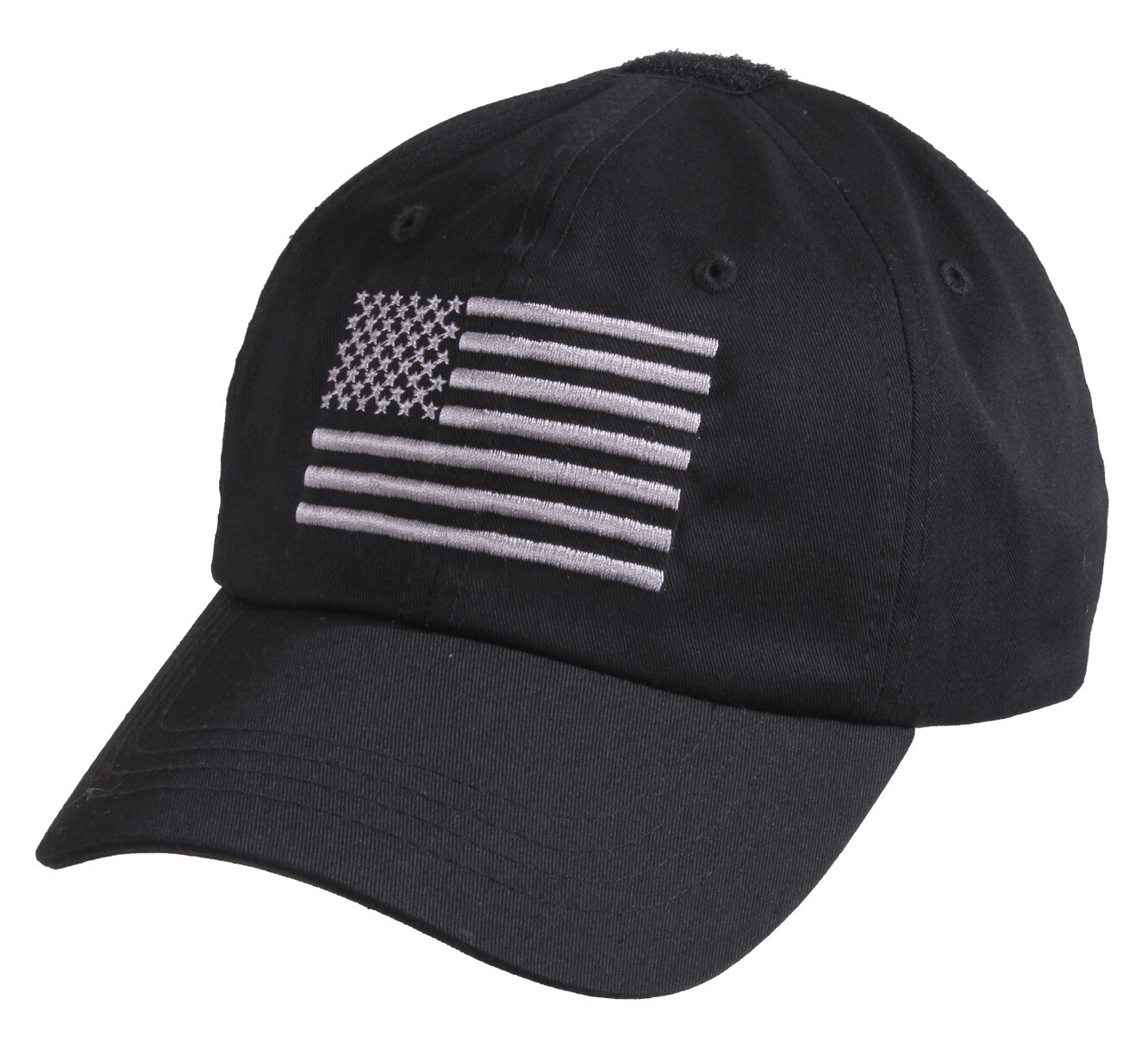 Black & Silver USA Flag Tactical Operator Cap - Embroidered American ...