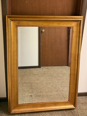 Vintage Gold Ornate Beveled Large Wood Framed Mirror 33" x 45" | eBay