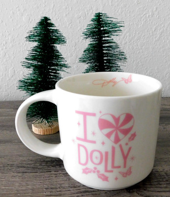 Dolly Parton Christmas Mug Pink w/Dolly Signature, Butterfly, Foil ...