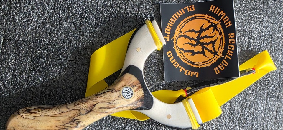 Custom made Slingshot from Human Reckless, aluminum core, micarta ...