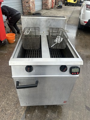 FALCON GAS FRYER DOUBLE TANK DOUBLE BASKET CATERING CAFE TAKEAWAY ...