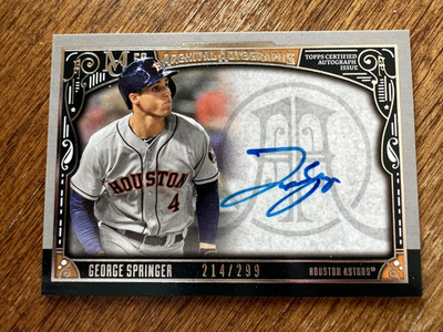 2016 Topps Museum Collection George Springer Auto Autograph Astros 214/ ...