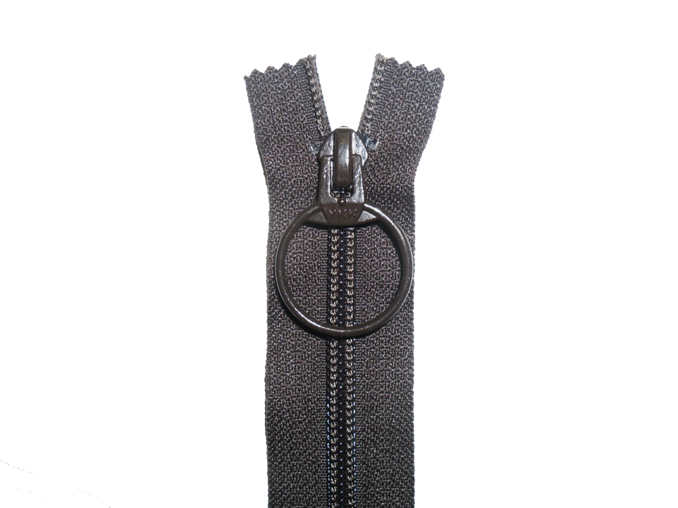 YKK, LOOP PULLER ZIP,DARK BROWN,16"/41 CM,NYLON TEETH,CLOSED END,NUMB 6 ...