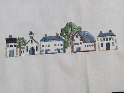 Machine Embroidery Houses Homes Country Village Trees Church Stores ...