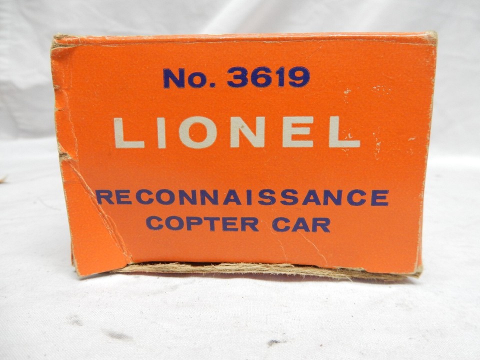 LIONEL 3619 HELICOPTER LAUNCHING RECONNAISSANCE BOX CAR IN OB, C-7 EX+ ...