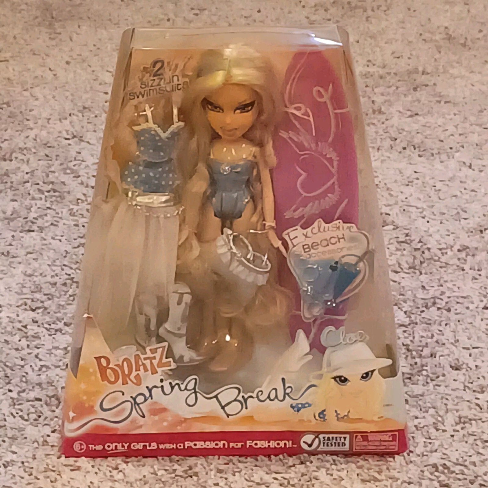 BRATZ SPRING BREAK Beach 2013 DOLL Fashion Set CLOE HOT Pink SURFBOARD ...